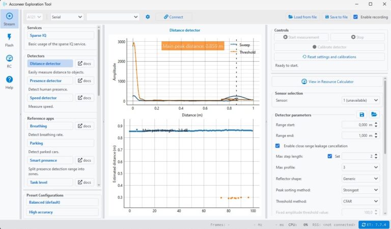 Exploration Tool - Acconeer Developer